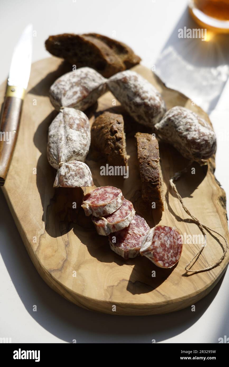 Traditional Italian salami called Cacciatorini, Milan, Lombardy, Italy ...