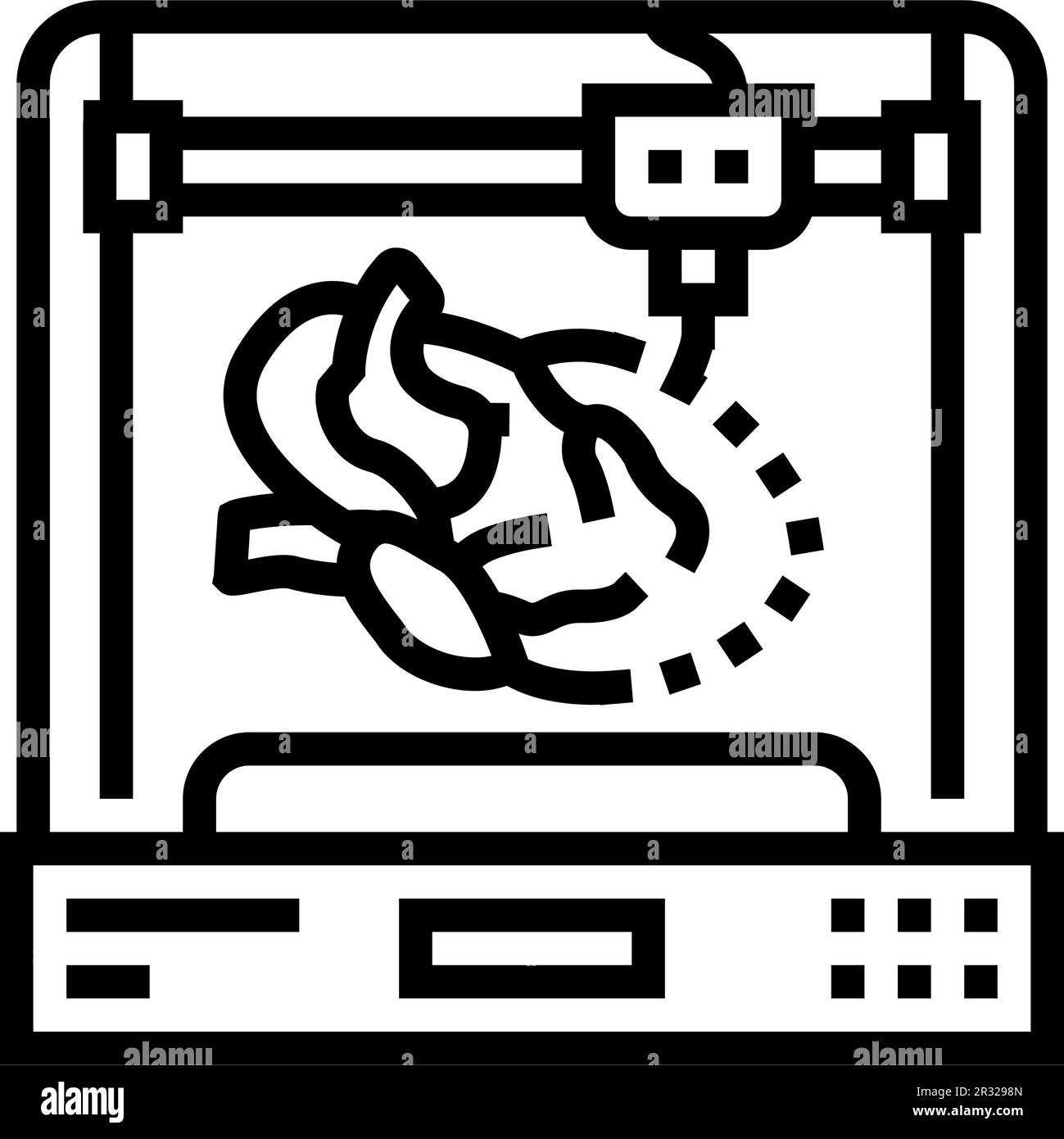 3d printed human organ future technology line icon vector illustration ...