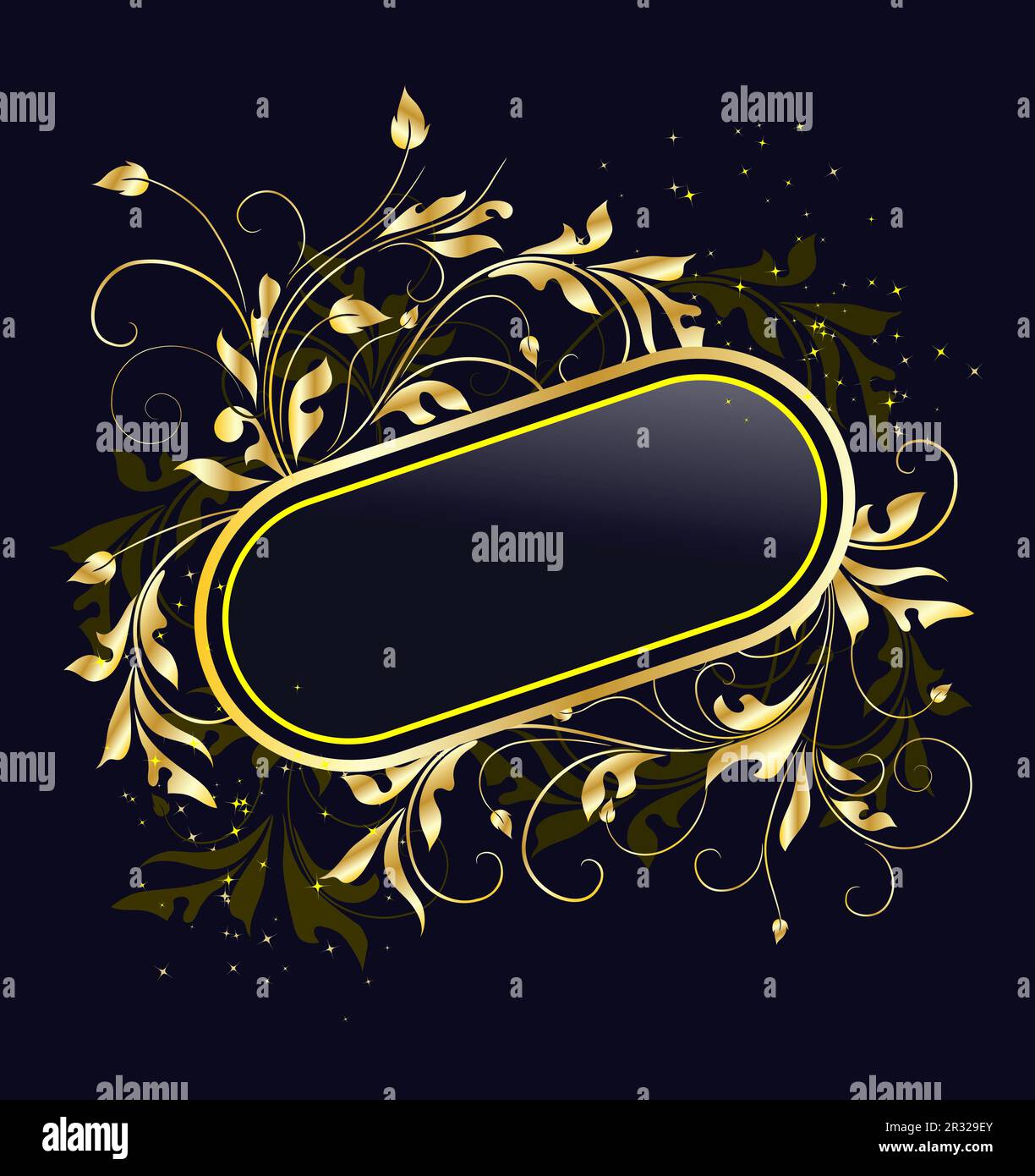 Elegant Black Background With Royal Golden Borders Stock Vector Set Of