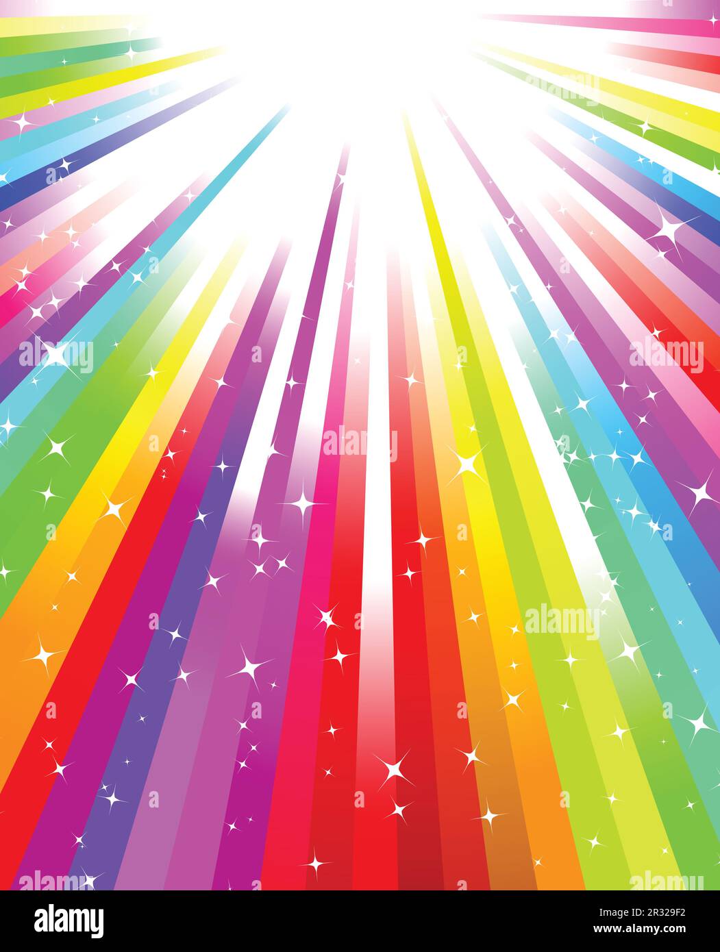 Rainbow explosion with stars Stock Photo - Alamy
