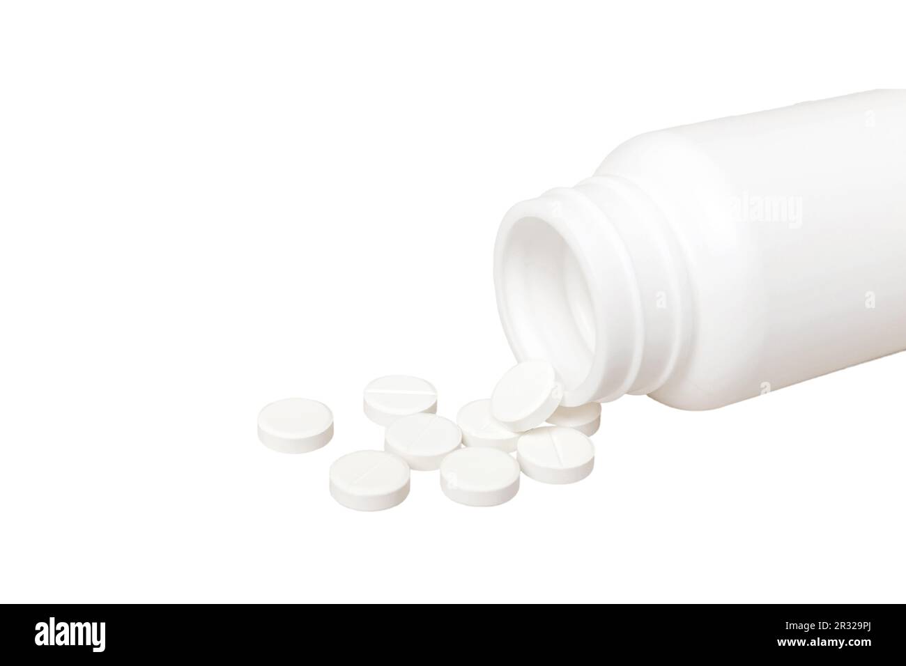 White medicines flow from container. medicine white pill bottle ...