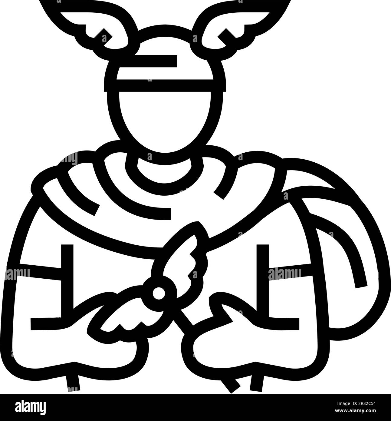 hermes greek god mythology line icon vector illustration Stock Vector ...