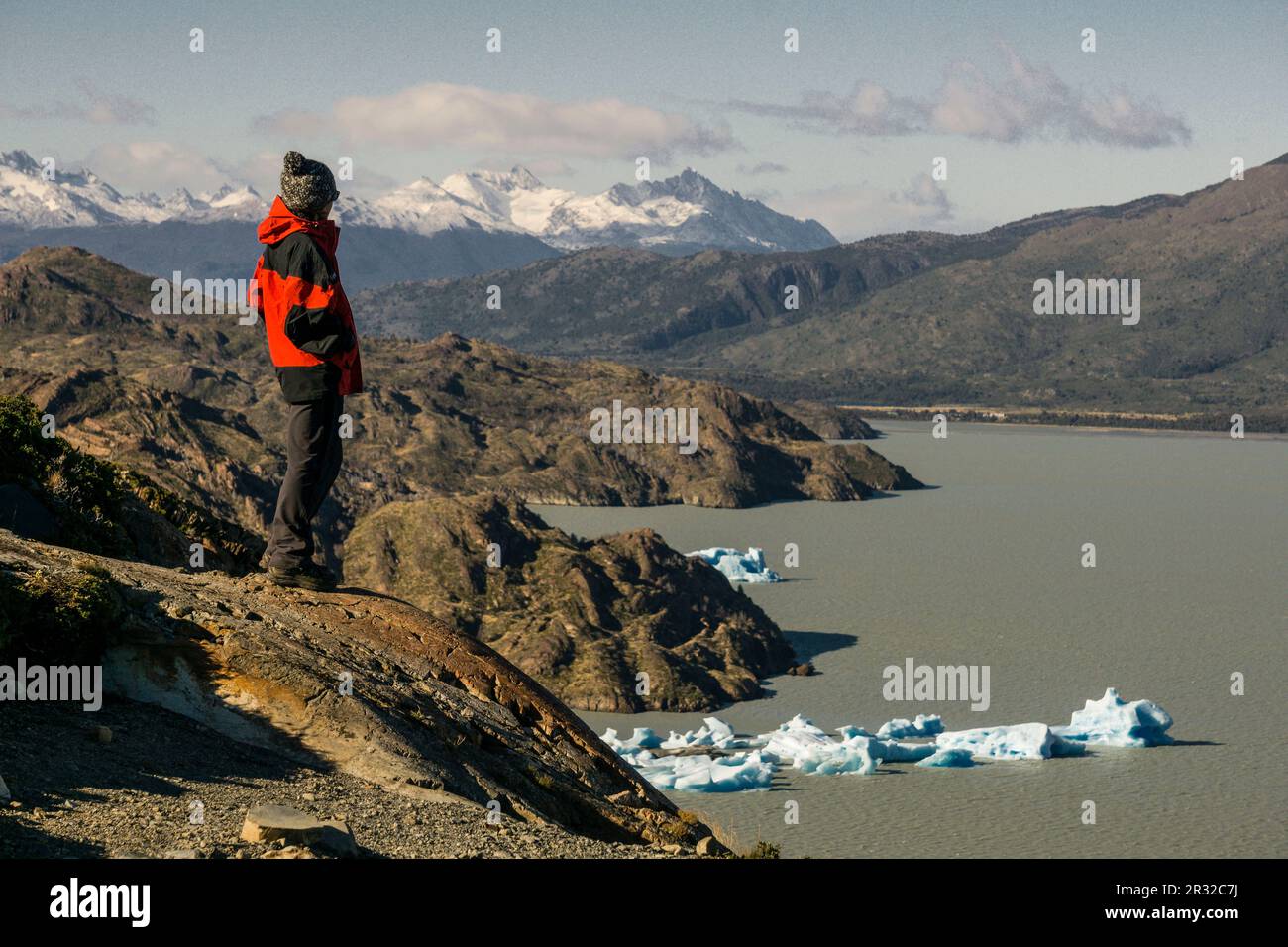 tempanos en el lago Grey, valle del lago Grey, trekking W, Parque ...