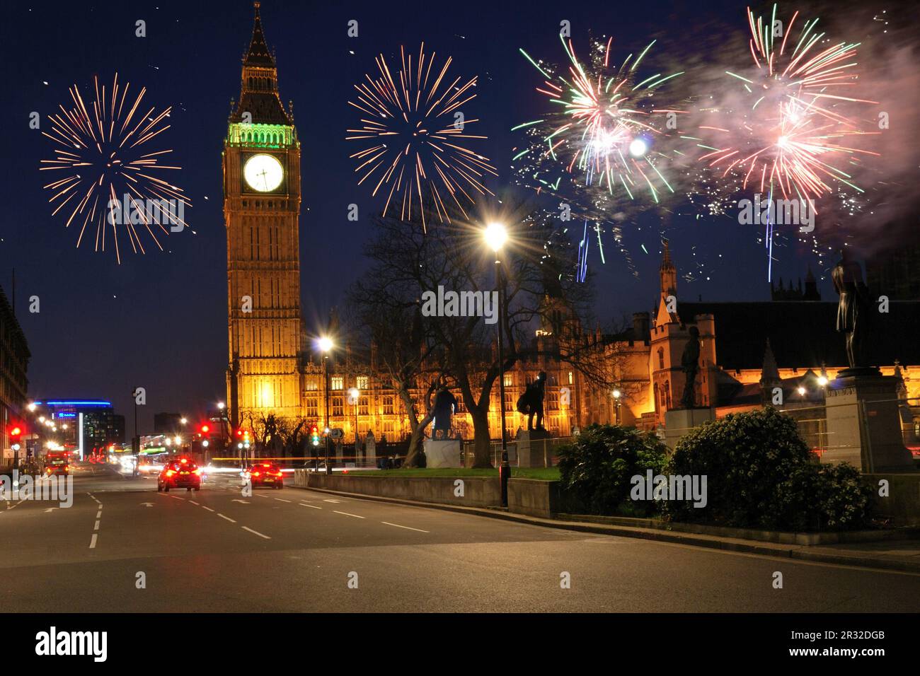 Fireworks Over parliament Stock Photo - Alamy