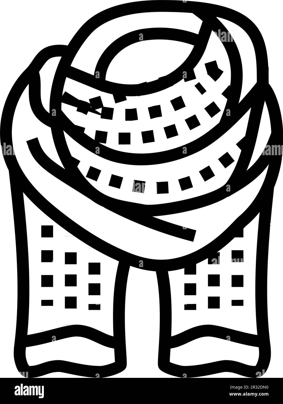 scarf knitting wool line icon vector illustration Stock Vector Image ...