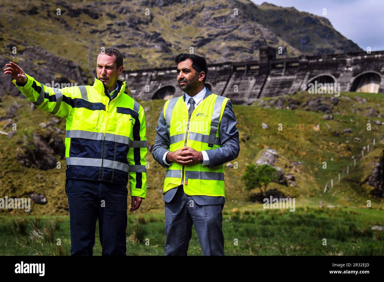 First Minister of Scotland Humza Yousaf during a visit to the SSE Power ...