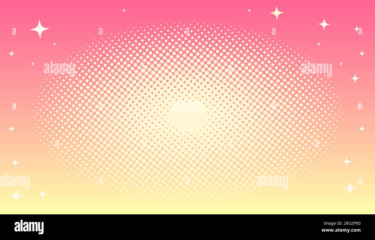 Halftone colored pink with yellow background in manga and comics style ...