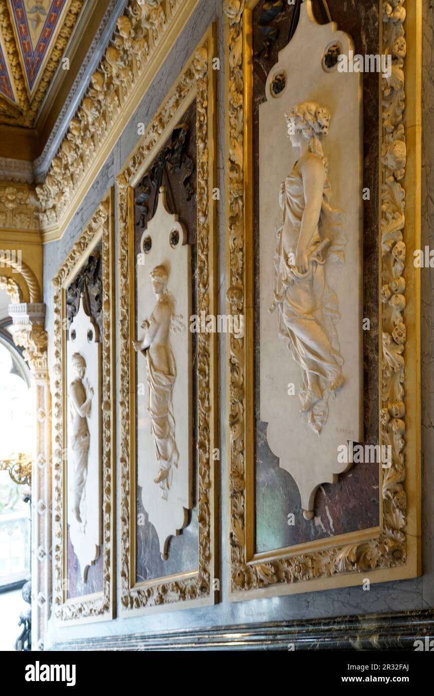 Bas-reliefs and classical decorations on the main staircase, Palazzo ...