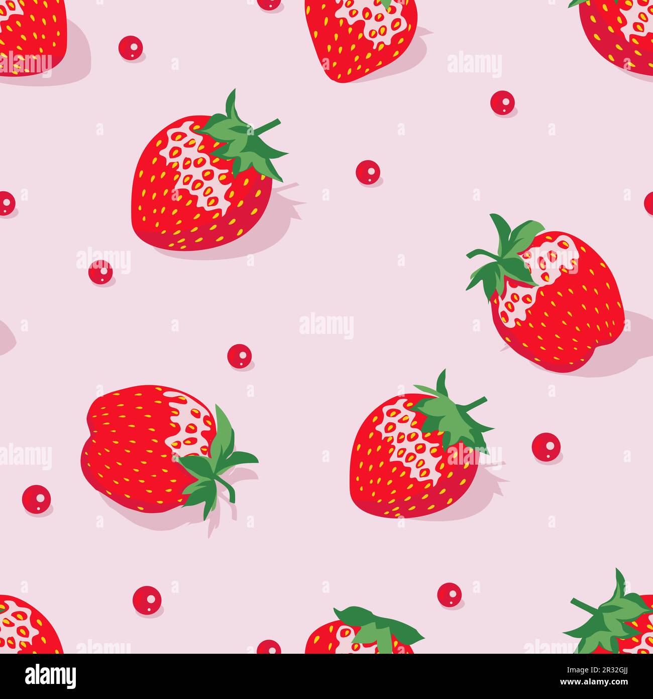 Seamless strawberry pattern. Pink strawberry background. Vector ... Seamless strawberry pattern. Pink strawberry background. Vector ...