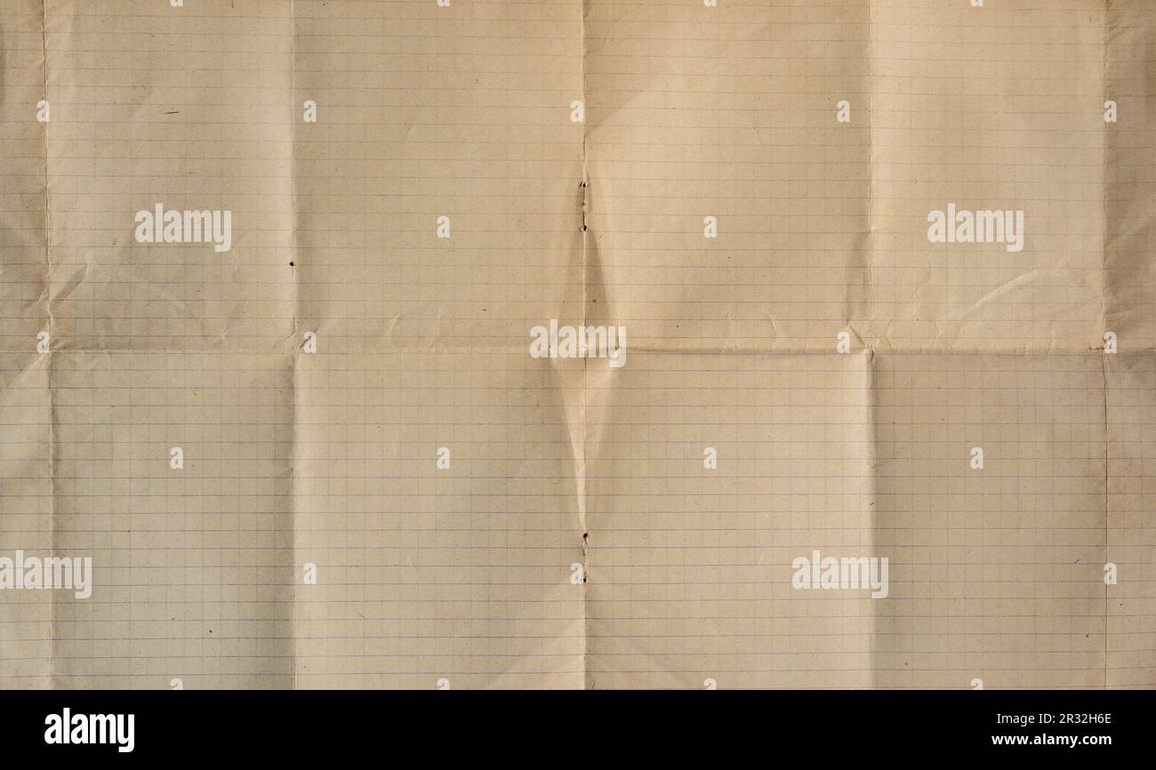 panoramic paper background - unfolded spread of old squared paper from ...