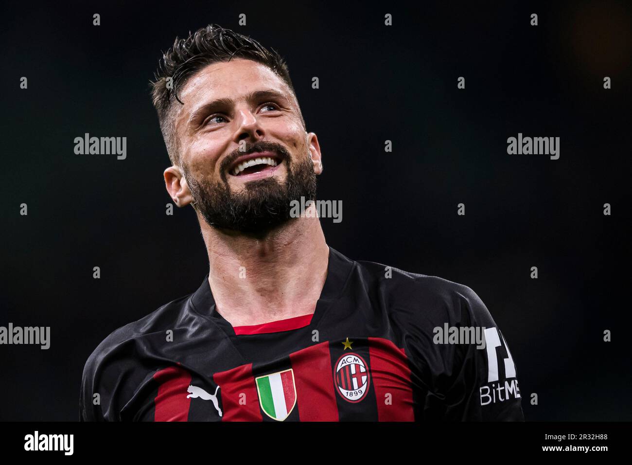 Milan, Italy. 20 May 2023. Olivier Giroud of AC Milan celebrates at the ...