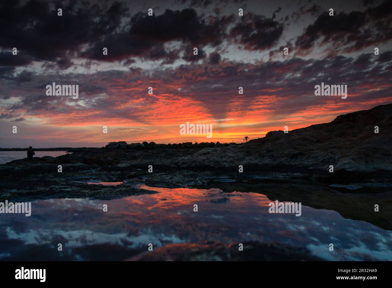 puesta de sol desde Punta de Son Bielo, Estanyol,Llucmajor, Mallorca ...