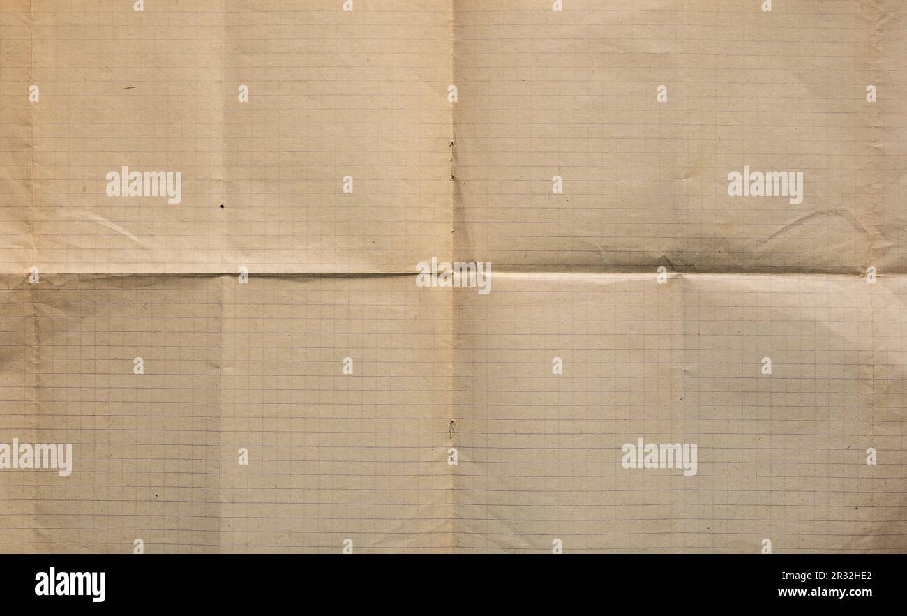 paper background - unfolded spread of vintage checkered paper from a ...