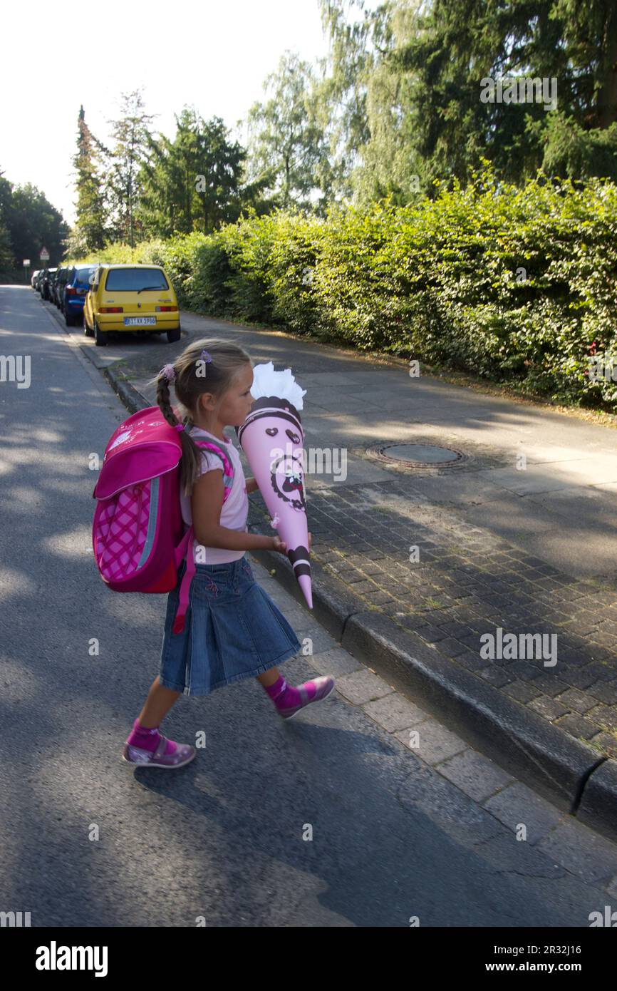 Child on way to school Stock Photo - Alamy