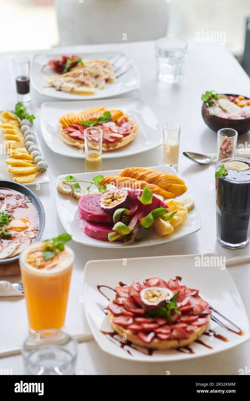 Healthy brunch fresh fruits hi-res stock photography and images - Alamy