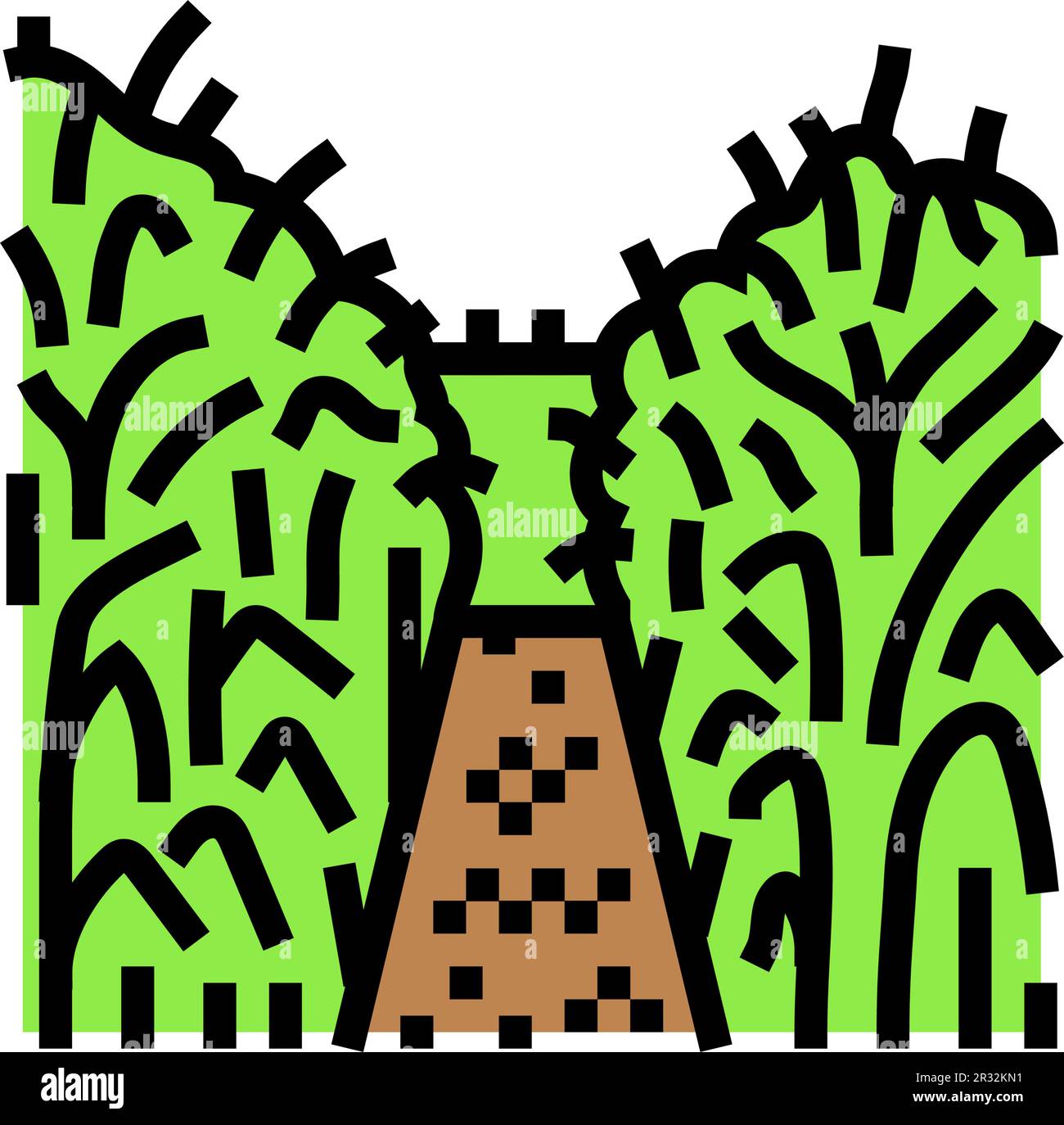 corn maze autumn season color icon vector illustration Stock Vector ...