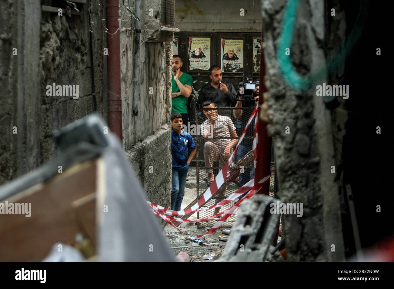 Nablus, Palestine. 22nd May, 2023. Palestinians inspect destroyed ...