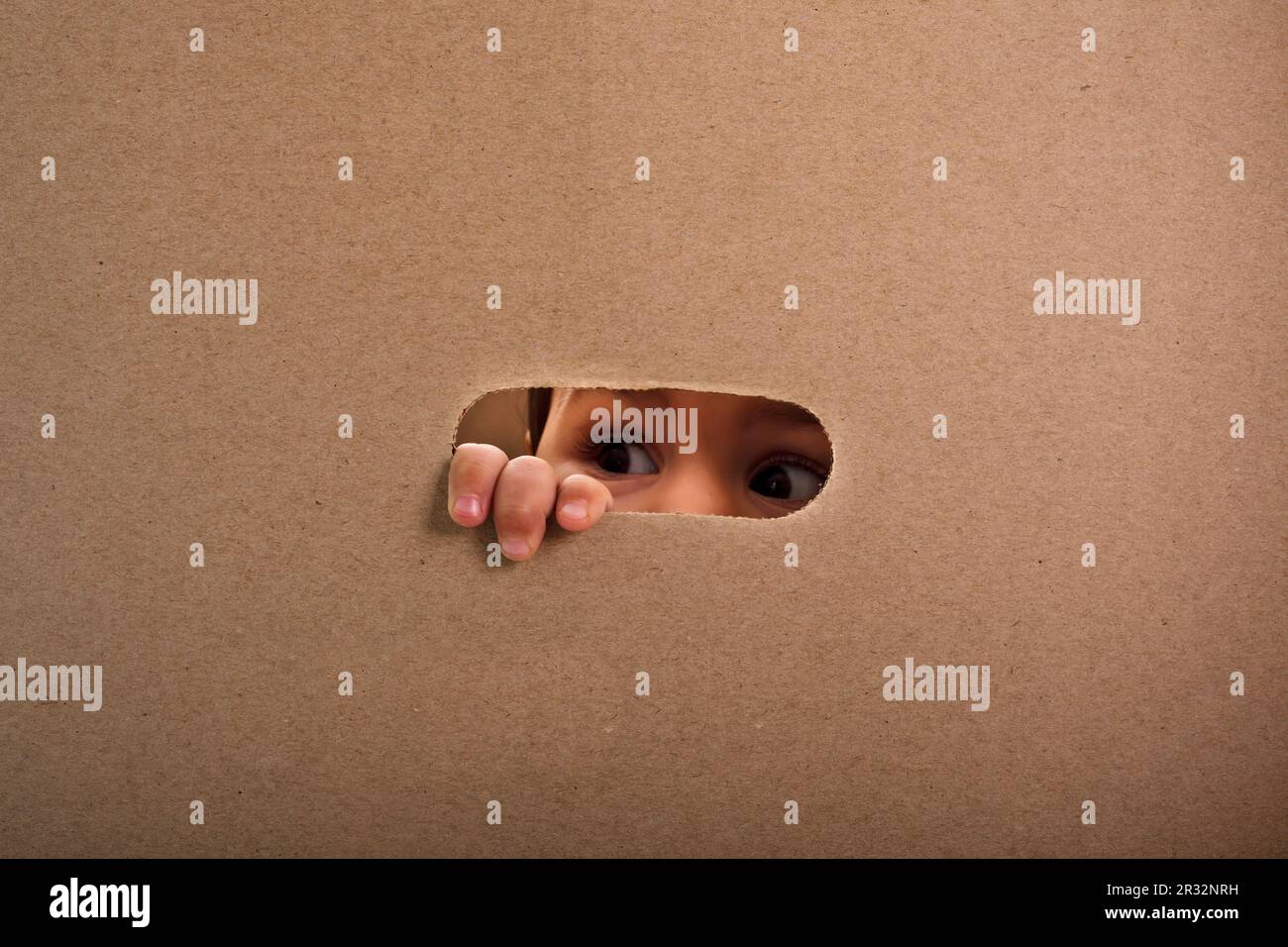 Baby in a box Stock Photo - Alamy