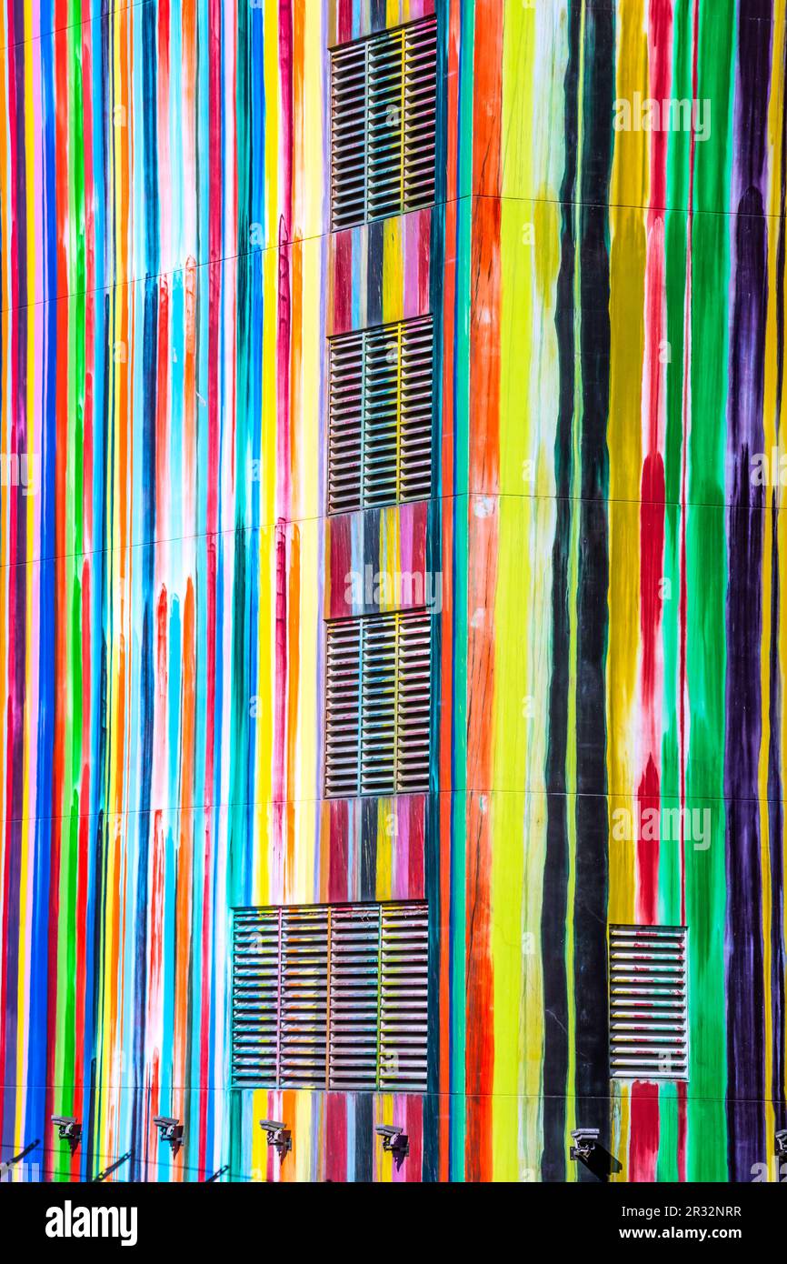 Painted Stripes on building Stock Photo - Alamy