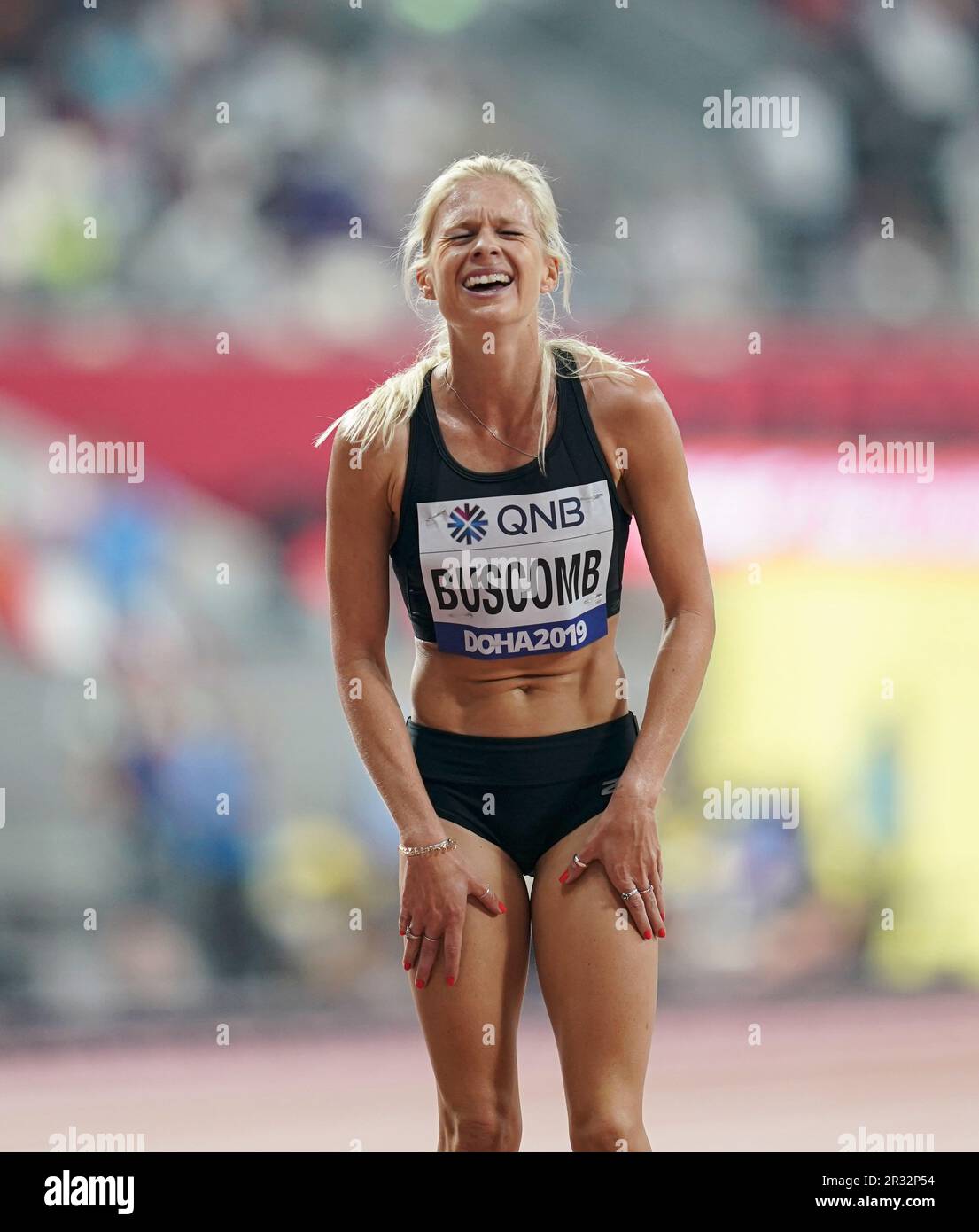 Camille Buscomb running the 5000m at the 2019 World Athletics ...