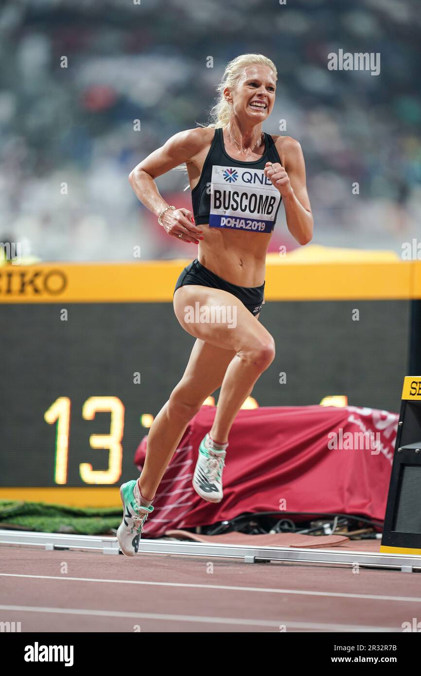 Camille Buscomb running the 5000m at the 2019 World Athletics ...