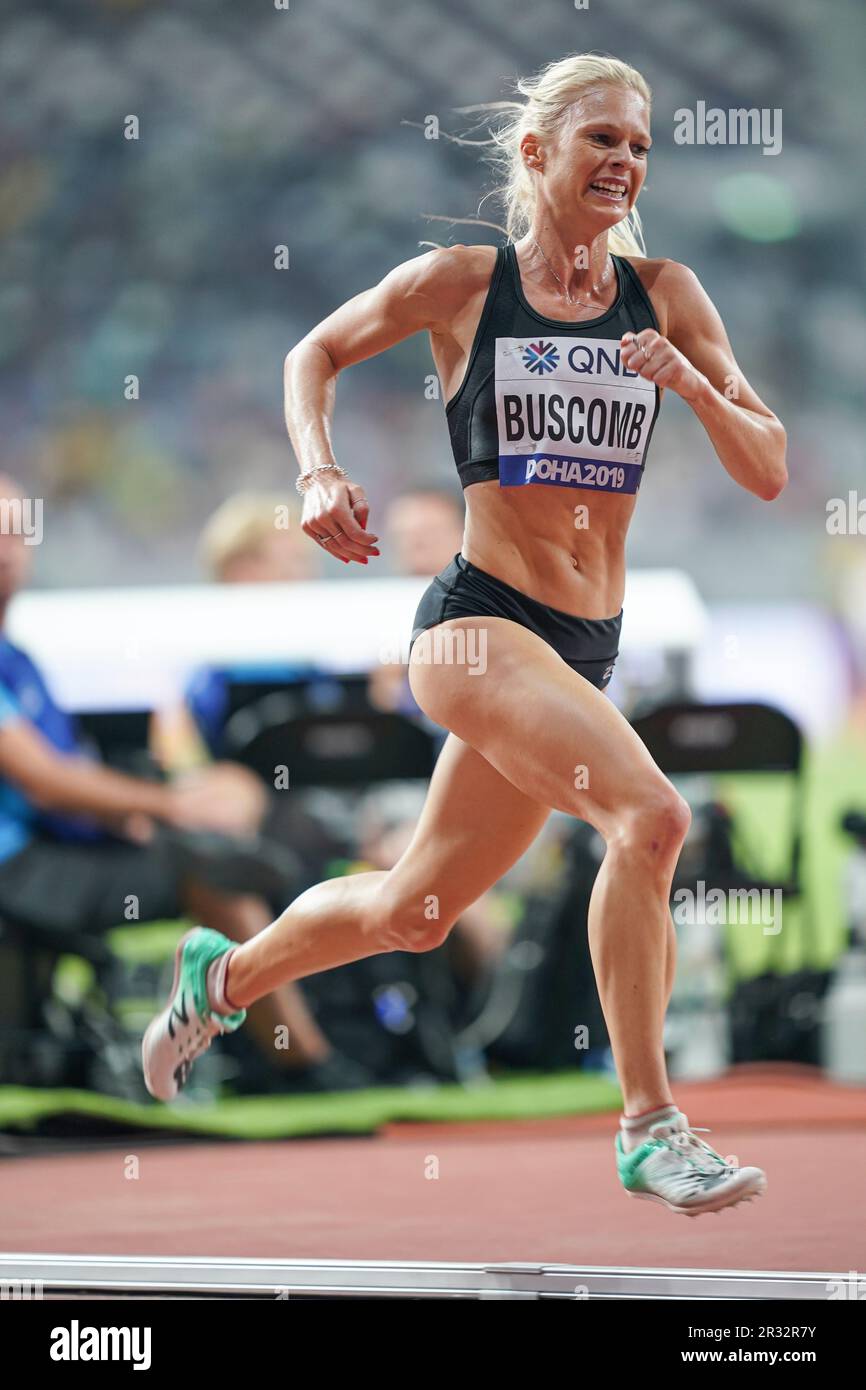 Camille Buscomb running the 5000m at the 2019 World Athletics ...