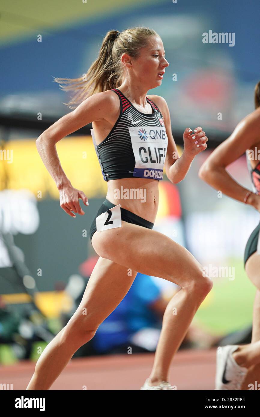 Rachel Cliff running the 5000m at the 2019 World Athletics ...