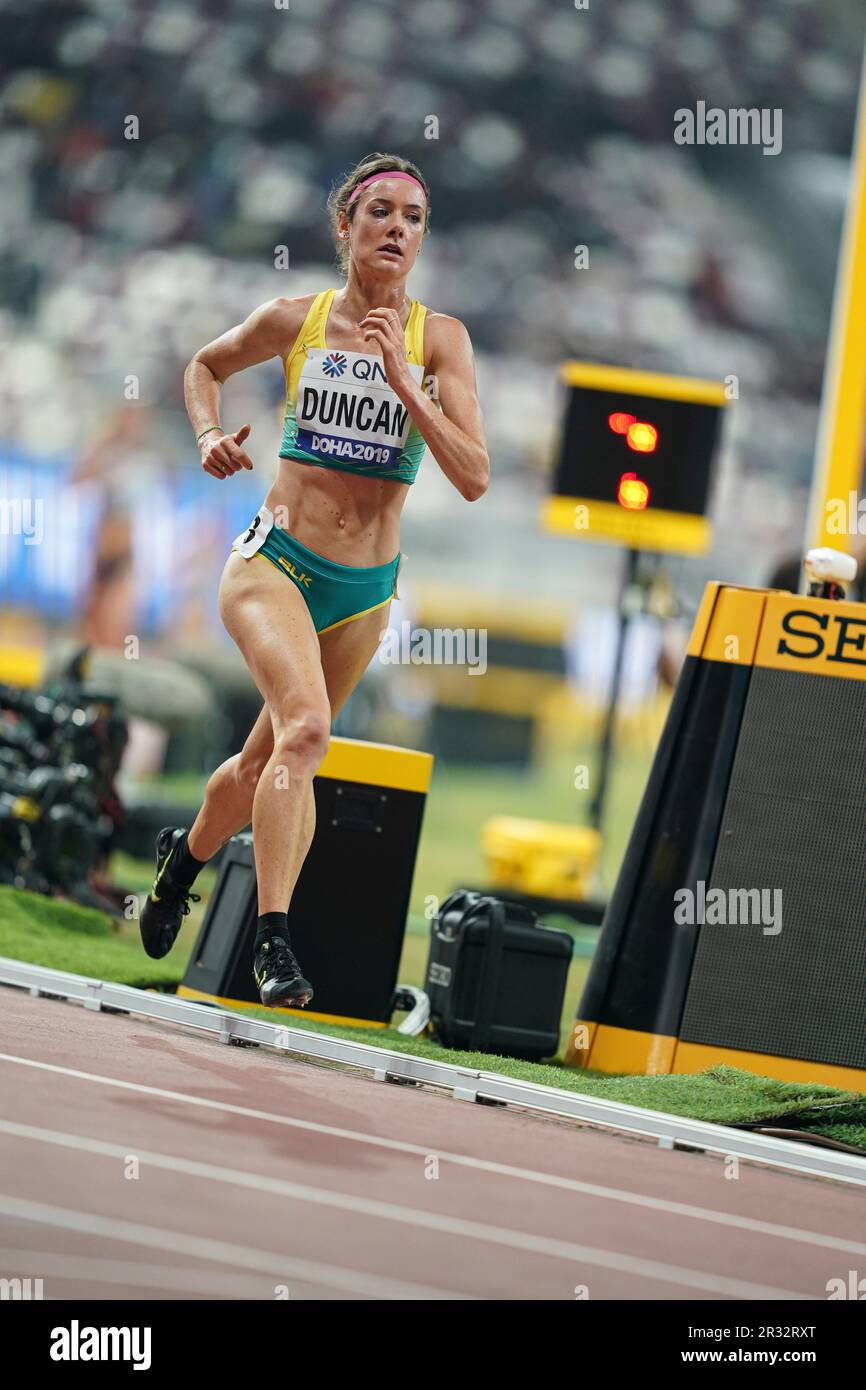 Melissa Duncan running the 5000m at the 2019 World Athletics ...