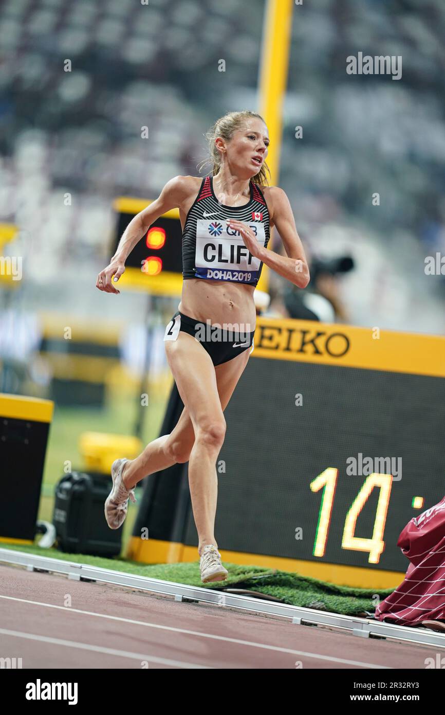 Rachel Cliff running the 5000m at the 2019 World Athletics ...