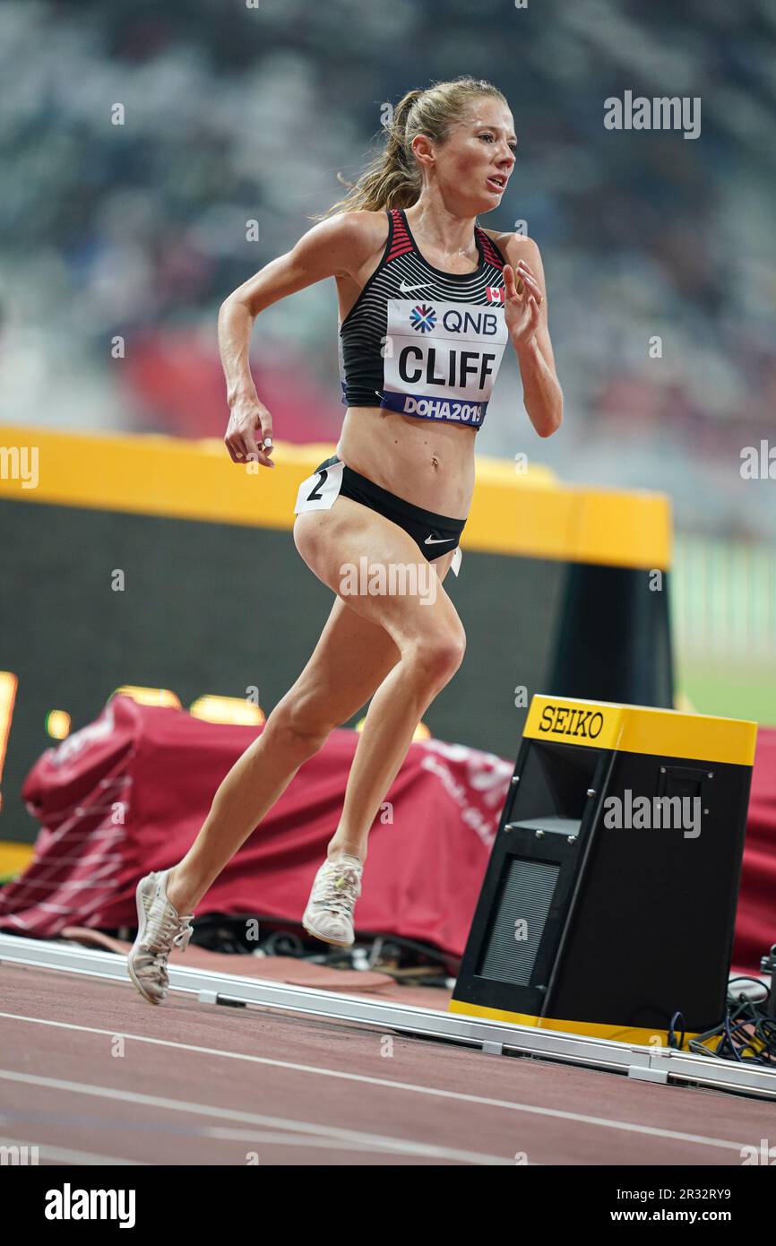 Rachel Cliff running the 5000m at the 2019 World Athletics ...