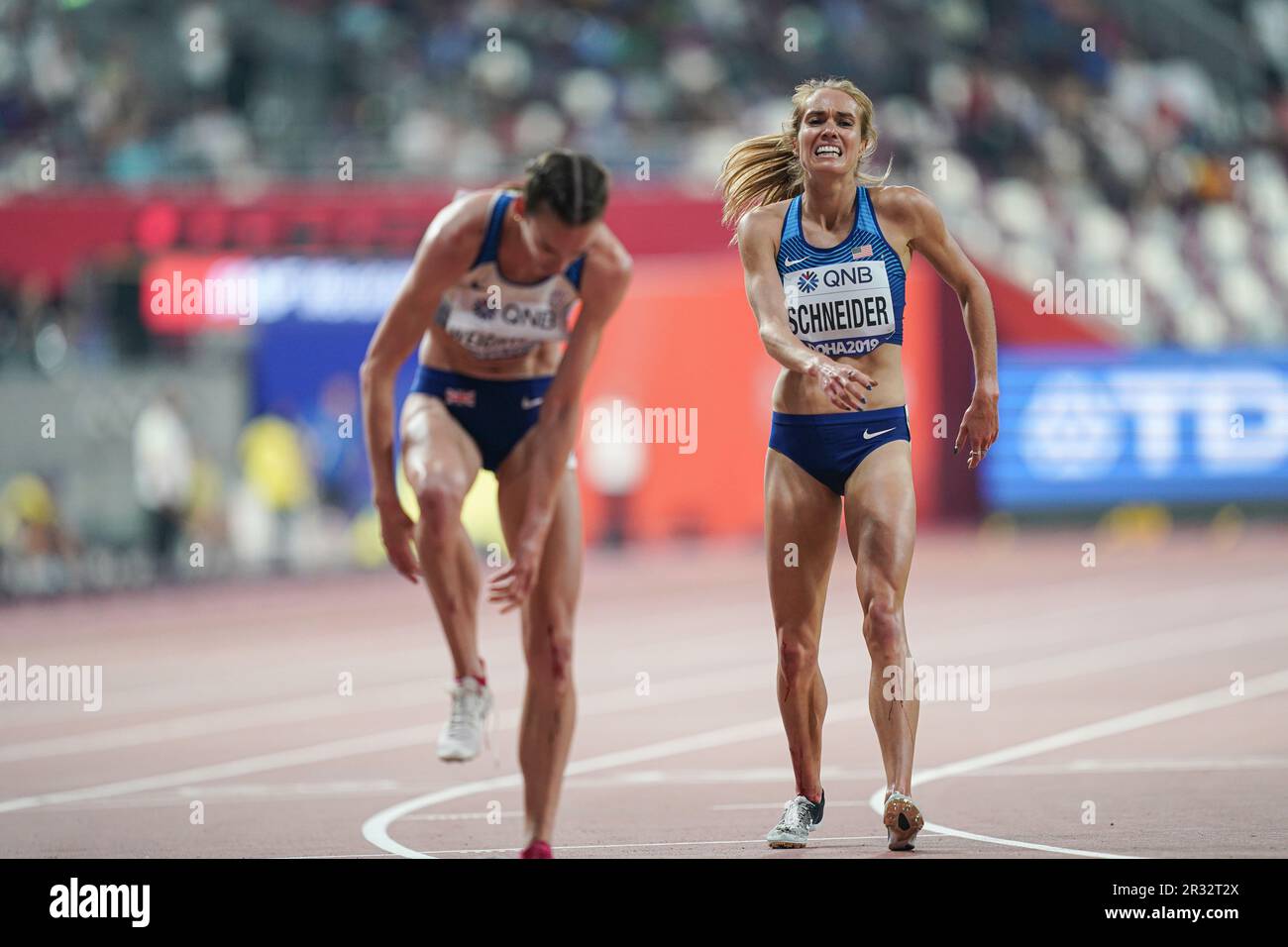 Rachel Schneider running the 5000m at the 2019 World Athletics ...