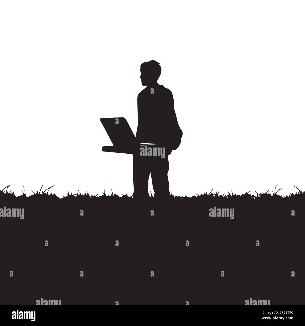 Person At Computer Silhouette