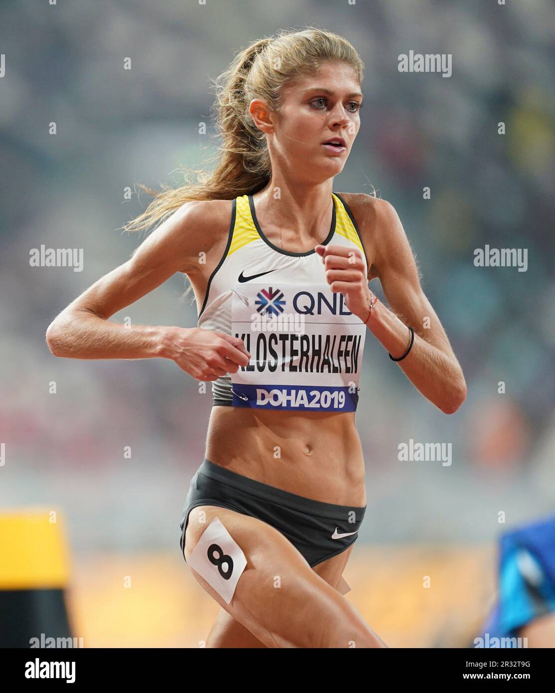 Konstanze Klosterhalfen running the 5000m at the 2019 World Athletics ...