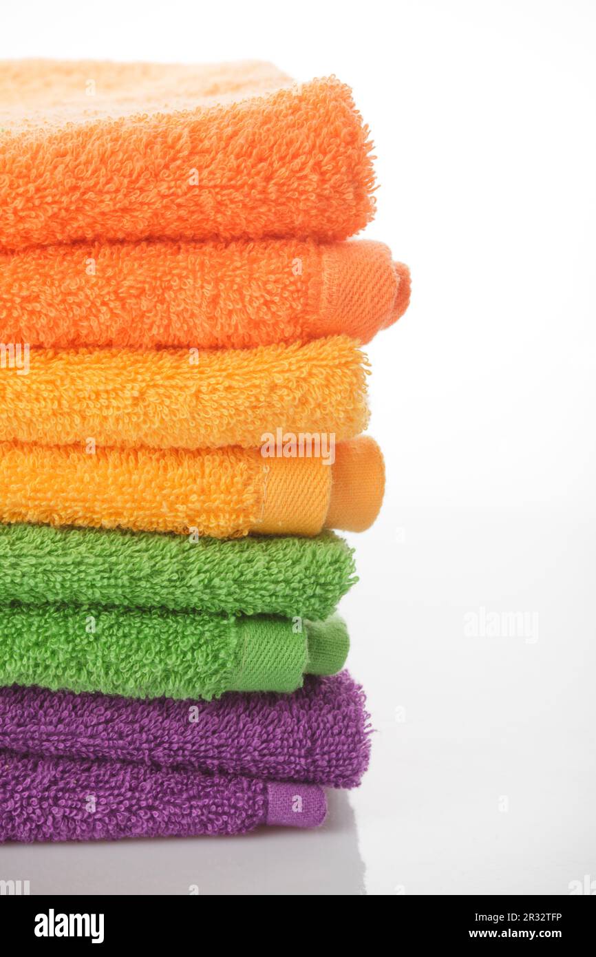 Close up stack shower towel hi-res stock photography and images - Alamy