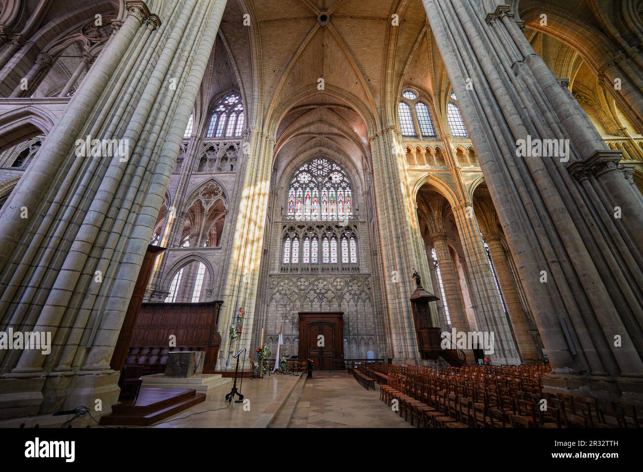 Transept and crossing of the Saint Etienne cathedral of Meaux, a roman ...
