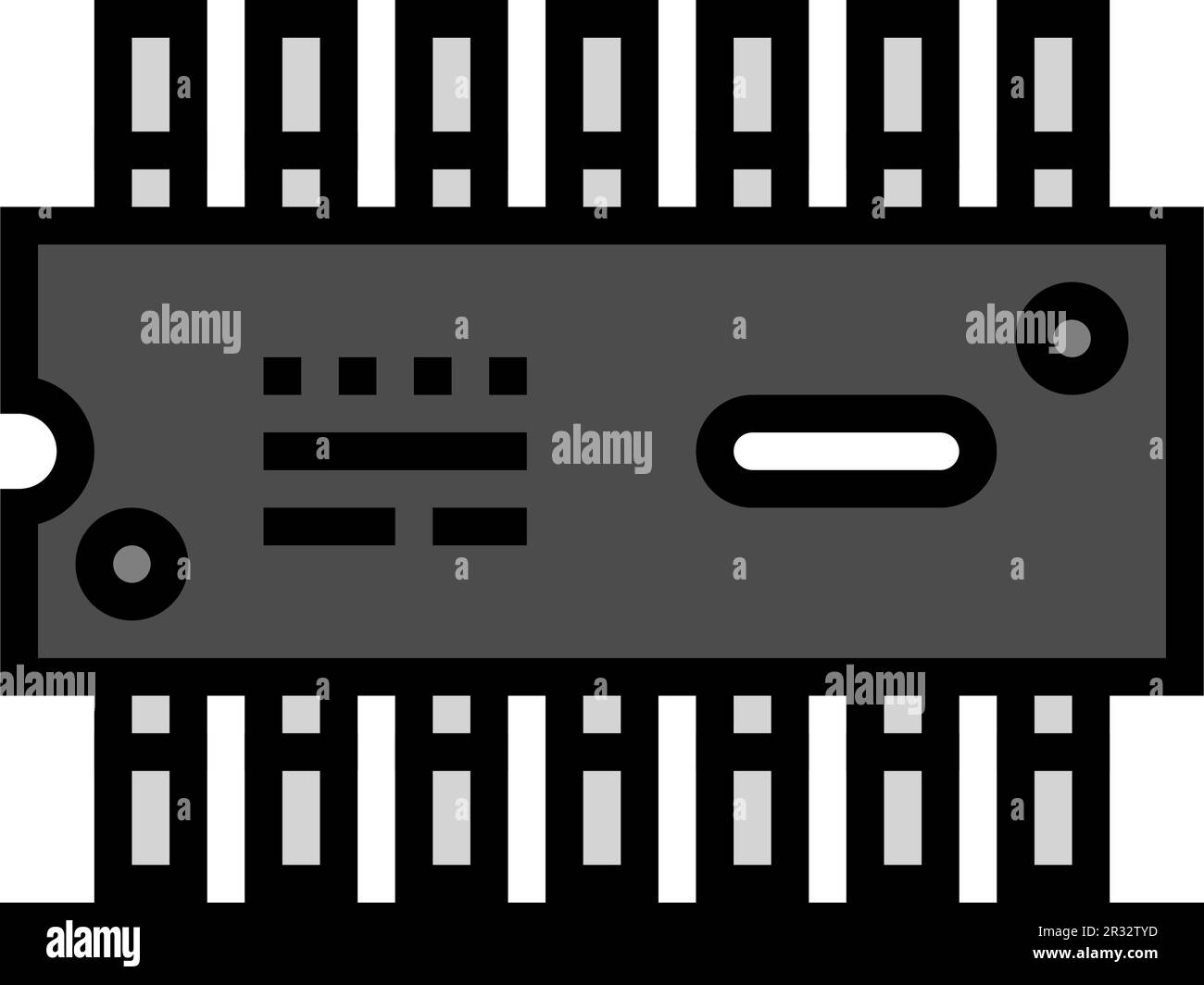 ic chip electronic component color icon vector illustration Stock ...