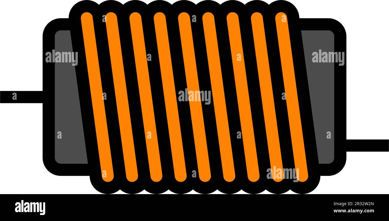 inductor electronic component color icon vector illustration Stock ...