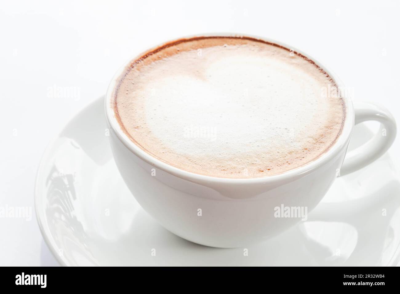 Hot coffee latte isolated on white background Stock Photo - Alamy