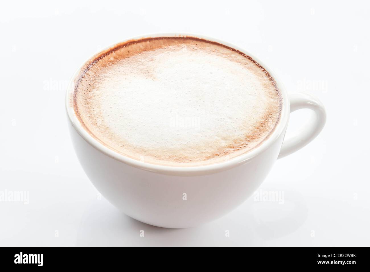 White cup of hot coffee latte isolated on white background Stock Photo ...