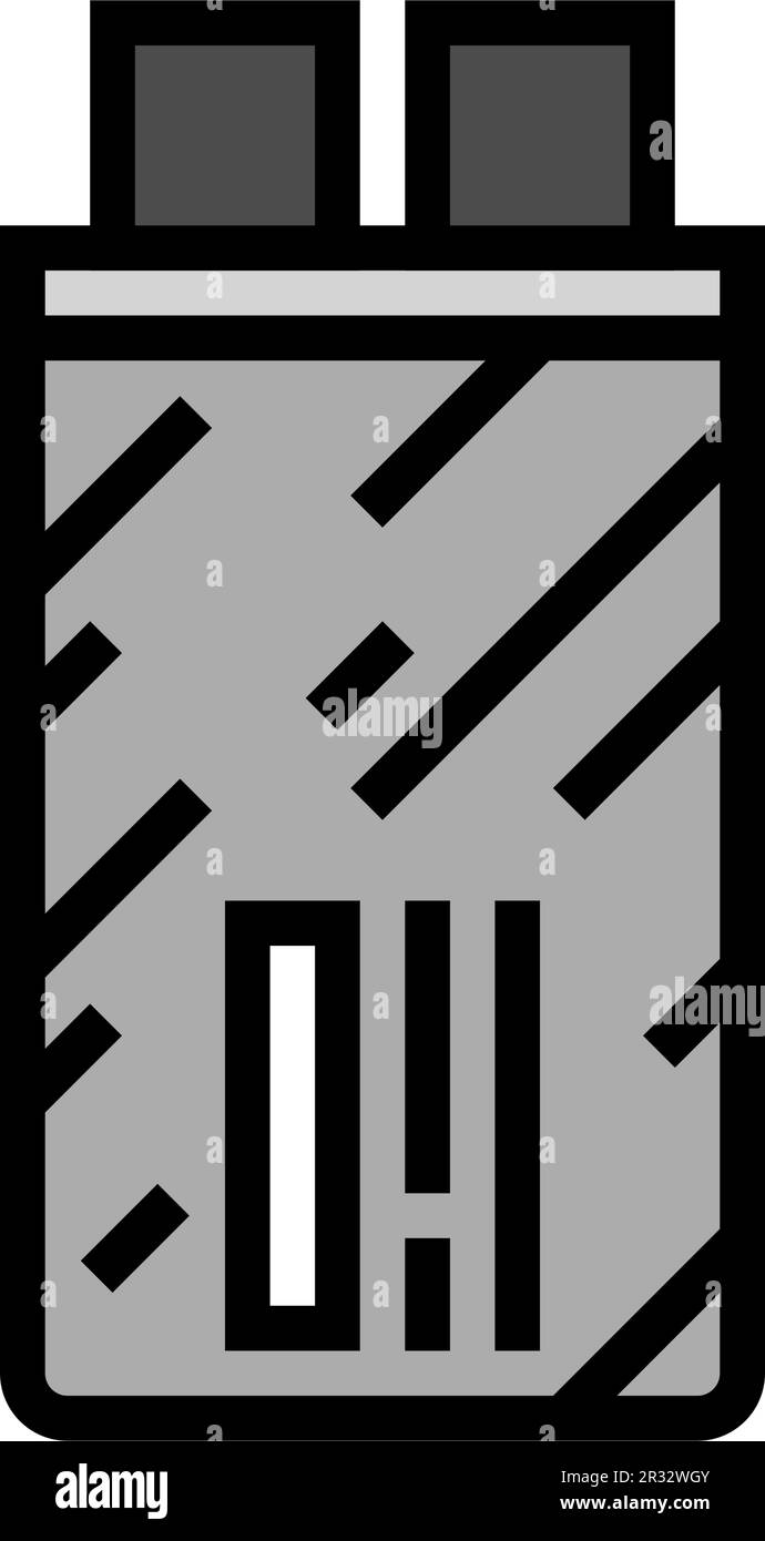 high voltage capacitor electronic component color icon vector ...