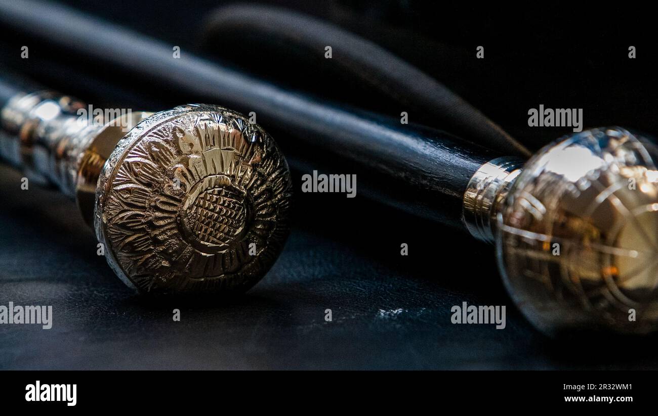 Silver walking stick Stock Photo - Alamy