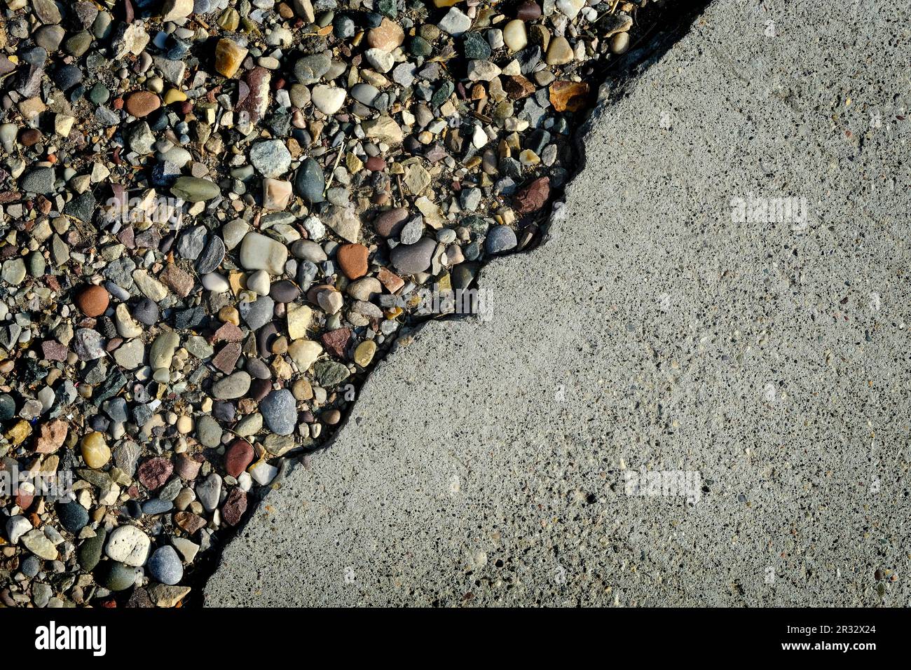Edge of concrete and gravel on sidewalk texture industrial Stock Photo ...