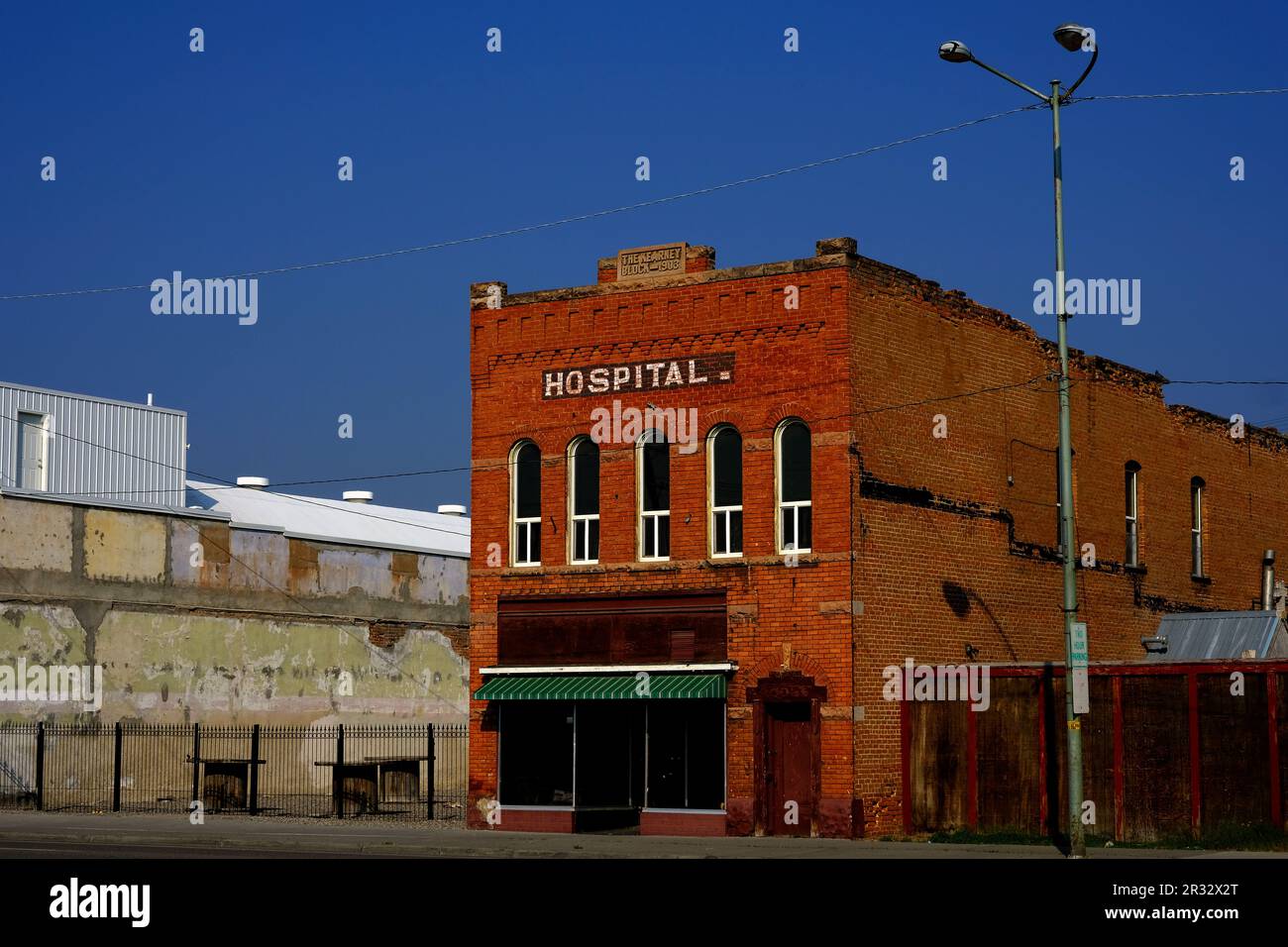 Old abandoned hospital building in a small town no longer used Stock ...