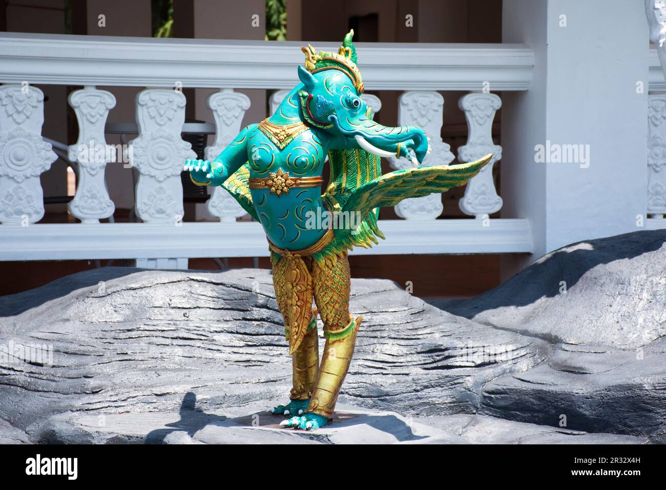 Carving sculpture art of legend creatures mythical himmapan animal in ...