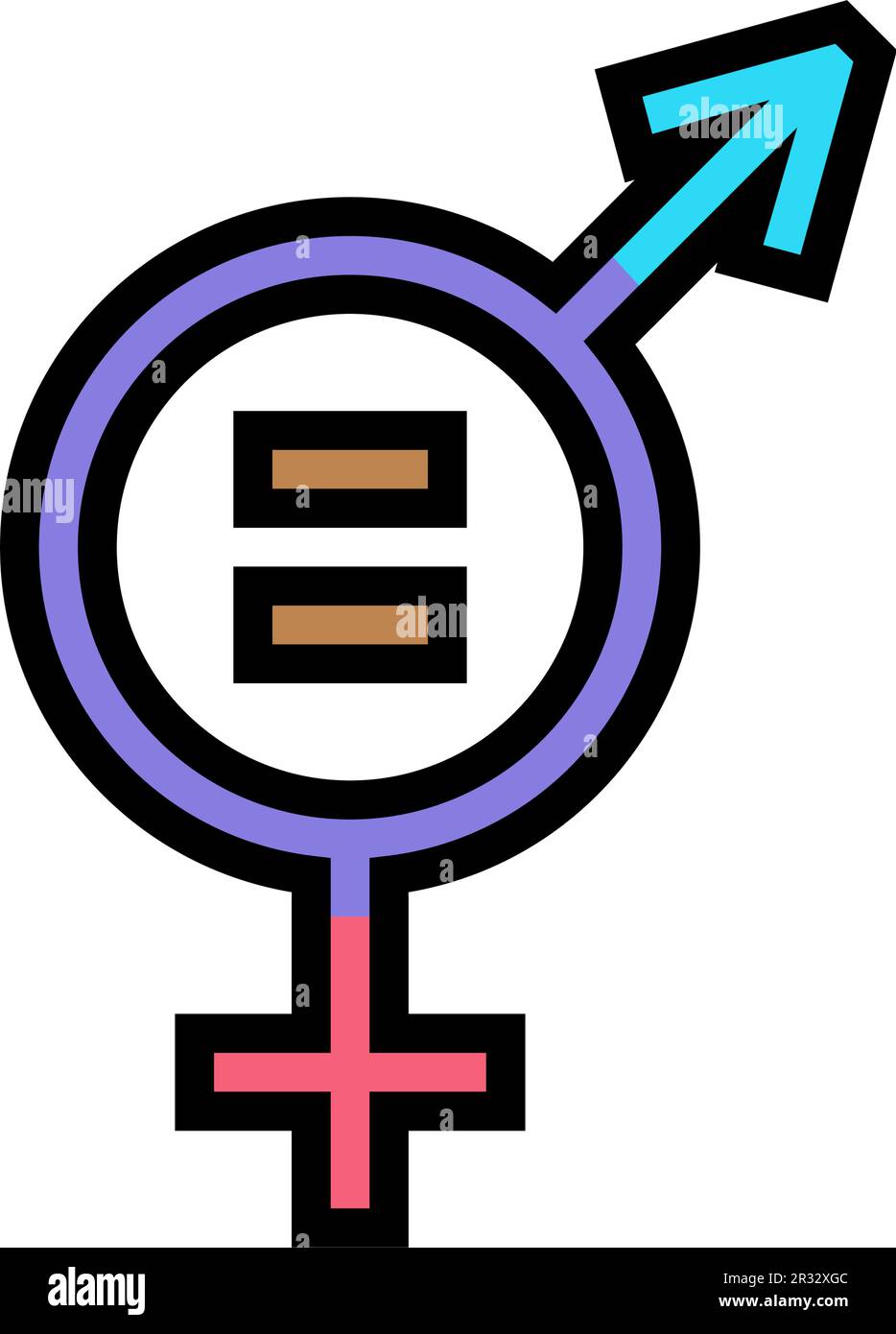 gender equality feminism woman color icon vector illustration Stock ...