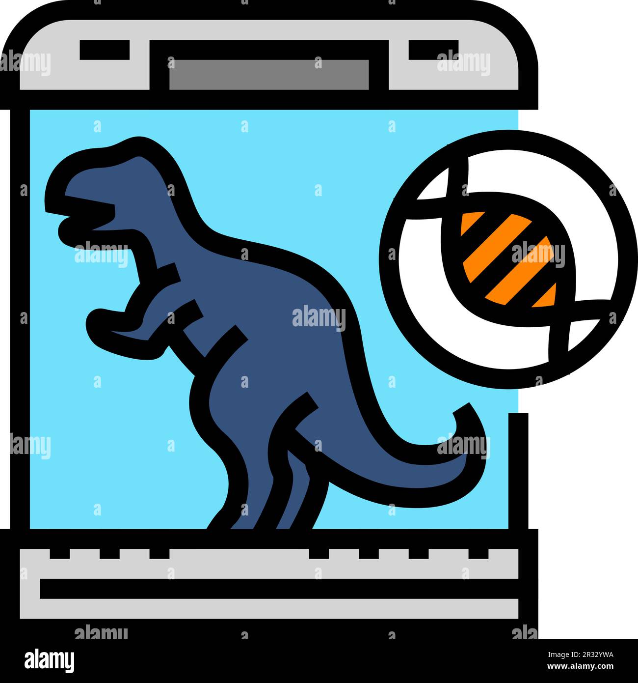 extinct species resurrected future technology color icon vector ...