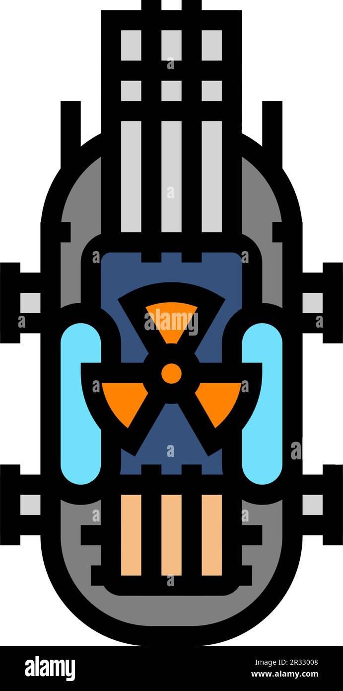 small modular nuclear reactor future technology color icon vector ...