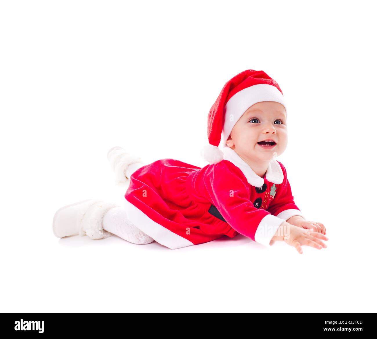 Crawling santa claus baby girl hi-res stock photography and images - Alamy
