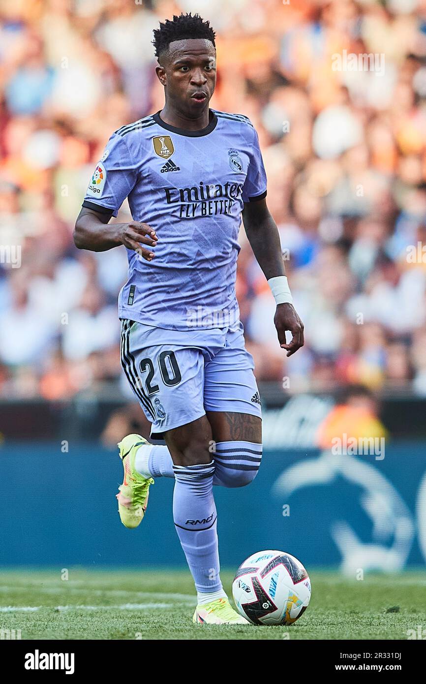 Vinicius Jr. (Real Madrid, #20) in action during the LaLiga Santander ...