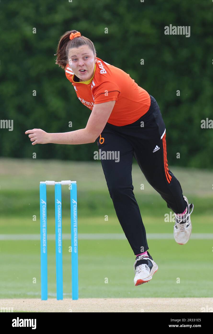 Grace Ballinger of The Blaze during Charlotte Edwards Cup cricket match ...
